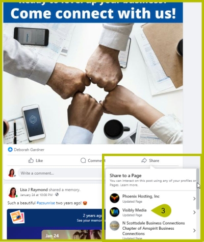 Facebook: Sharing A Post To Your Page – Visibly Media